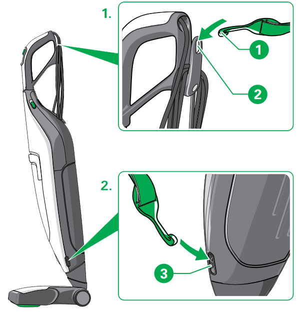 How do I attach the shoulder strap to the Kobold VK200? – Vorwerk Turkey